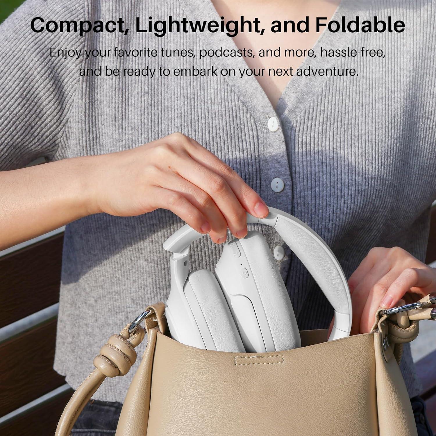 TOZO HT3 Hybrid Noise Cancelling Headphones, 90H Playtime Wireless Over ...